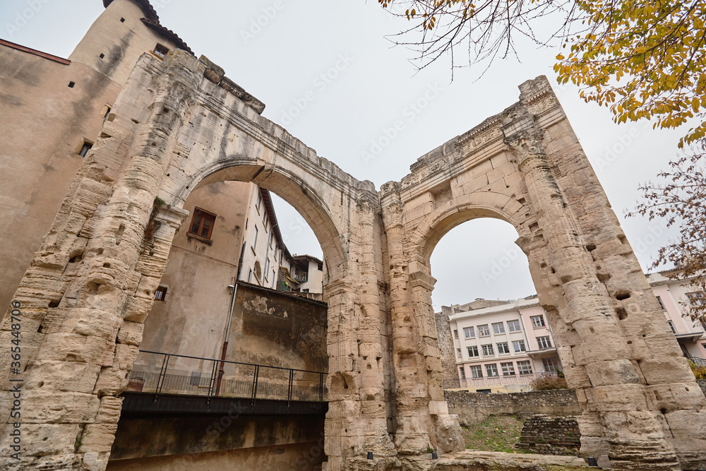 ancient roman ruins in the heart of Vienne, France Stock Photo | Adobe ...