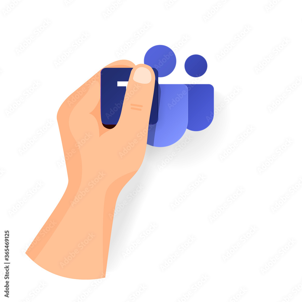 Hand keep new Teams icon from popular program office microsoft. Vector ...