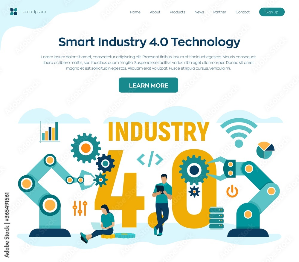Smart Industry 4.0 concept. Industrial revolutions steps. Factory ...