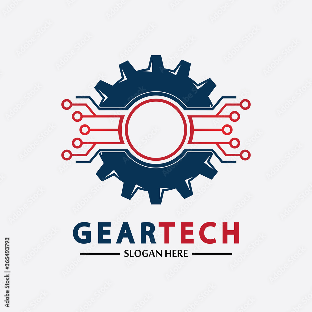 Tech gear logo vector design template. Technology Logo Template Design ...