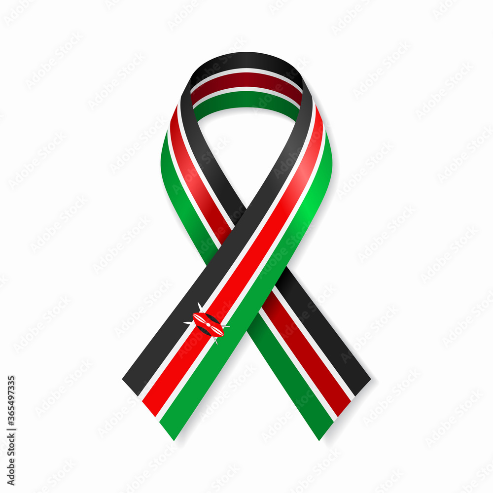 Kenyan flag stripe ribbon on white background. Vector illustration ...