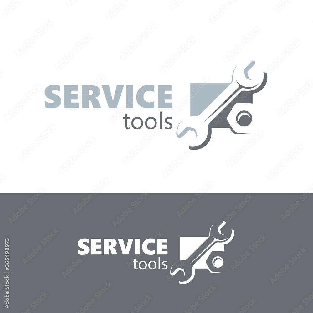 Logo service express repair silhouette wrench, screw-nut Stock Vector ...