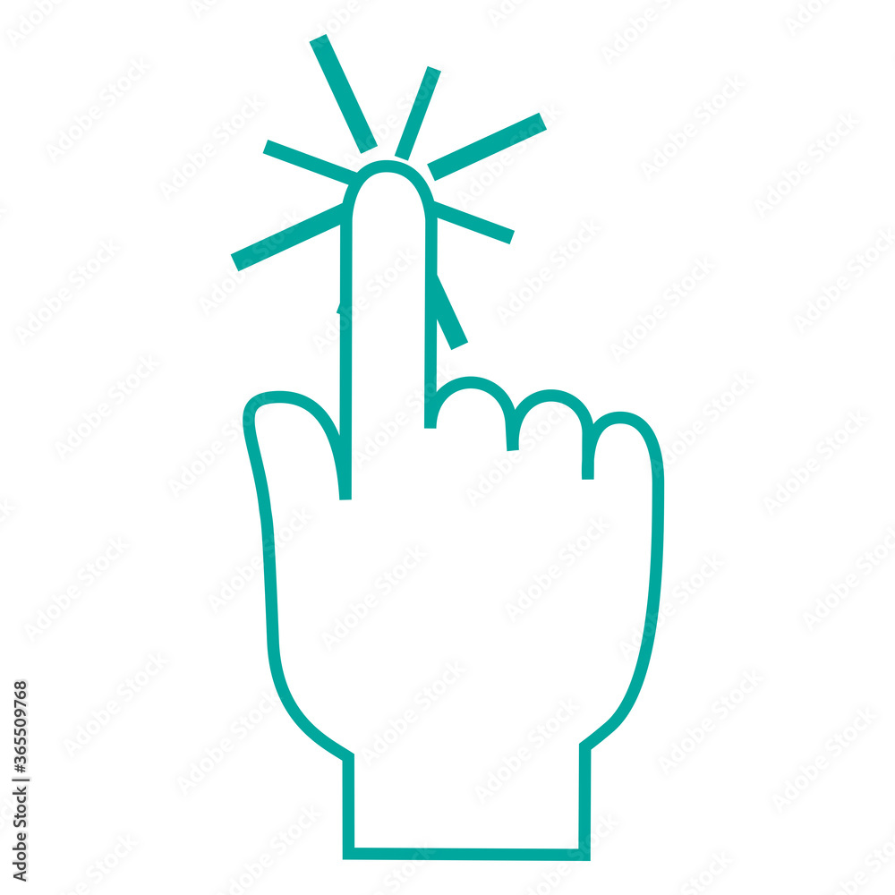 Finger click icon isolated on white background. Trendy flat finger ...
