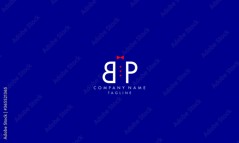 Alphabet letter BP logo icon for the BAR restaurant, vector template ...