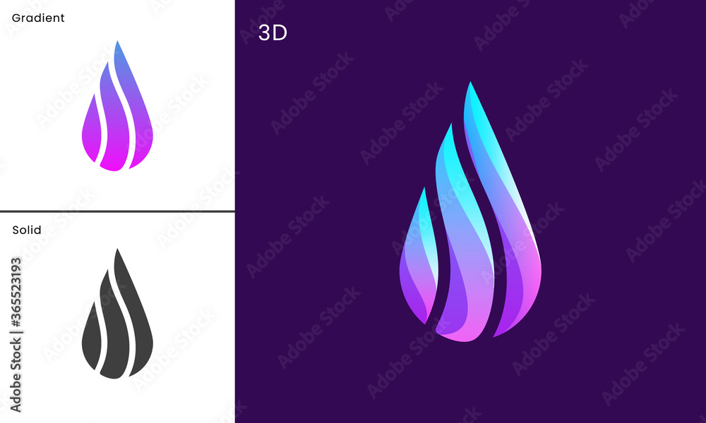 Colorful abstract water drop for the cosmetics and beauty industry logo ...
