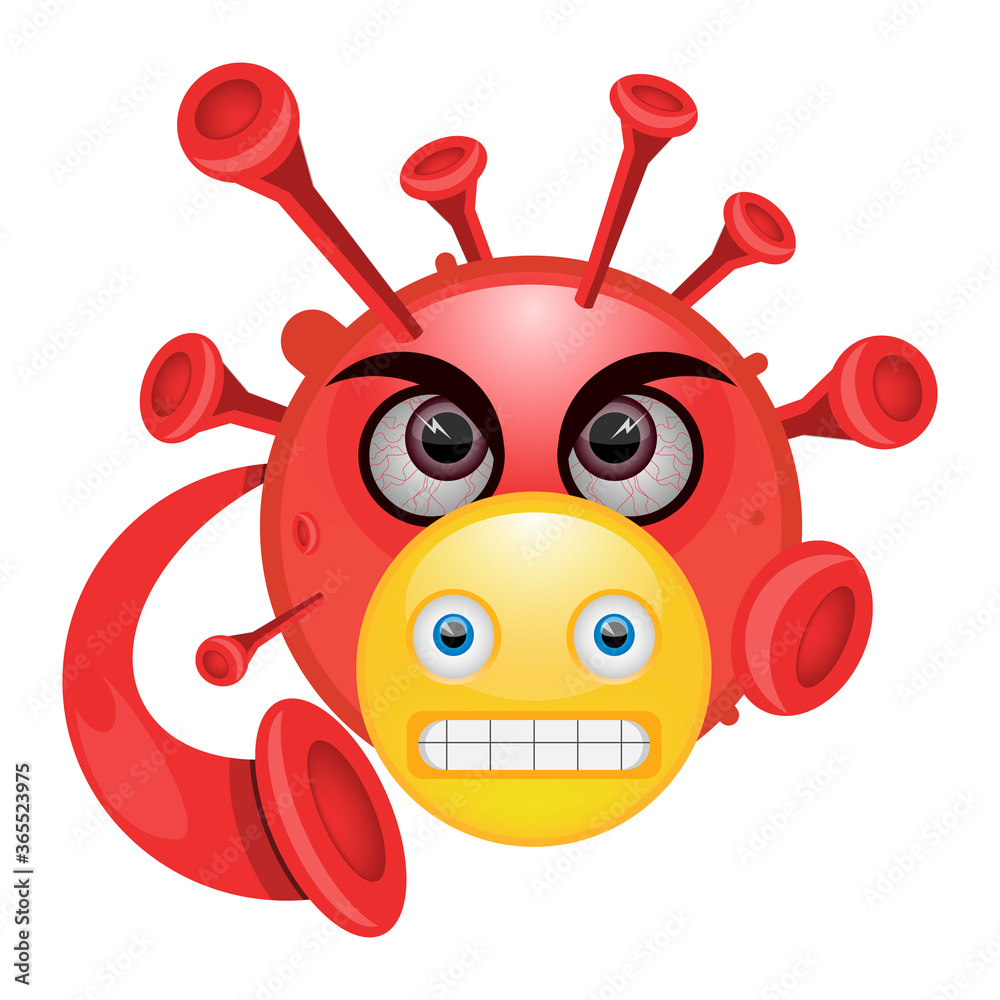 Vecteur Stock Set of vector emoticons on a white background. A disease ...