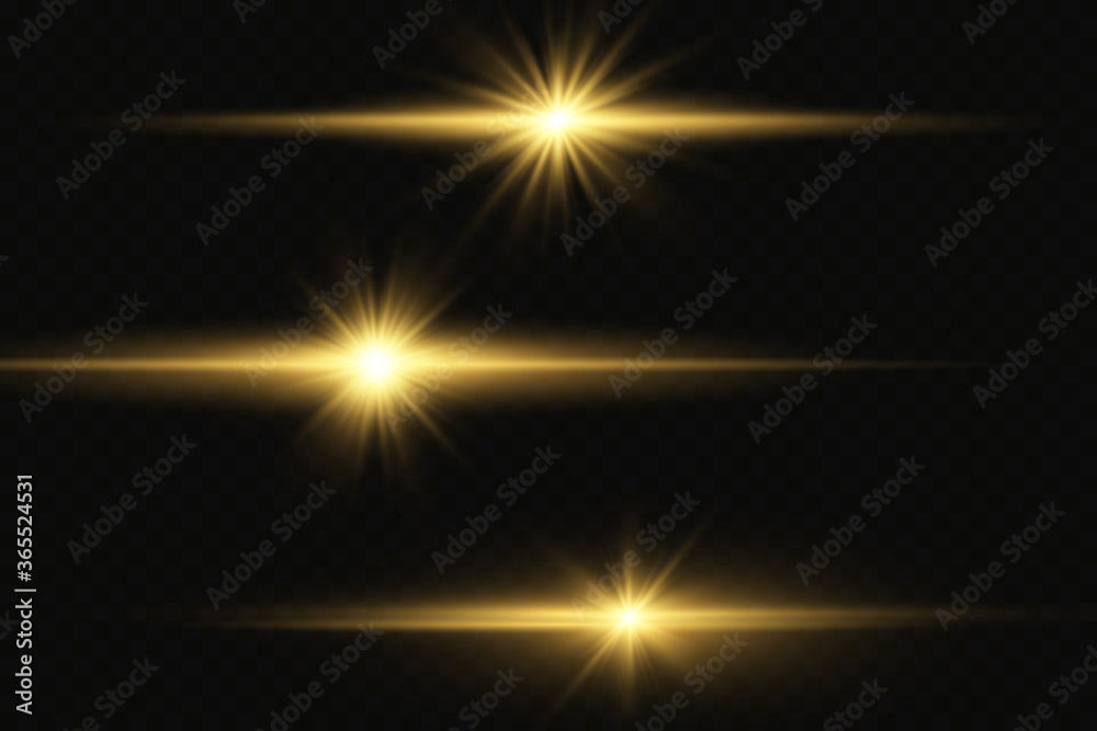 Set of flashes, Lights and Sparkles on a transparent background. Bright ...