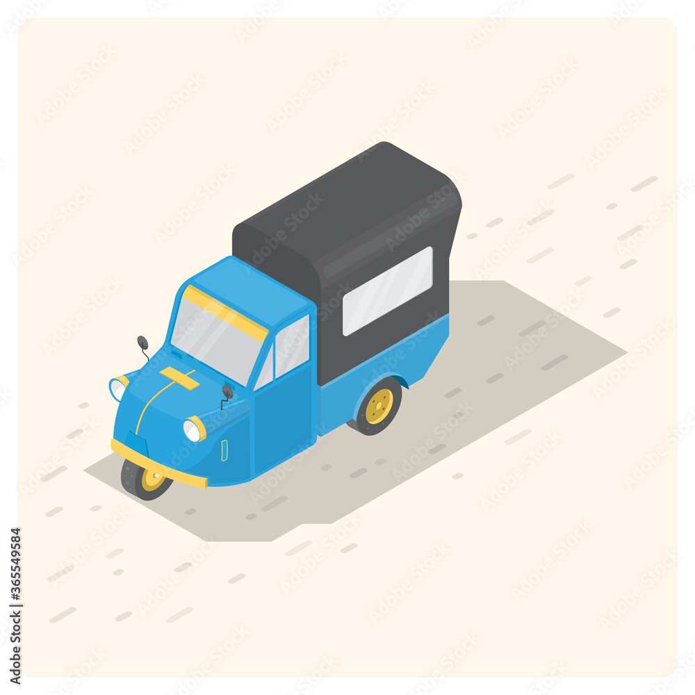 Isometric illustration of Bemo, famous public transportation from ...