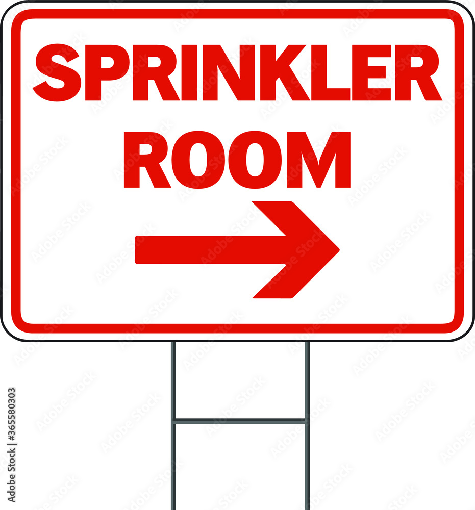 Sprinkler room yard sign design template. Vector Format white ...