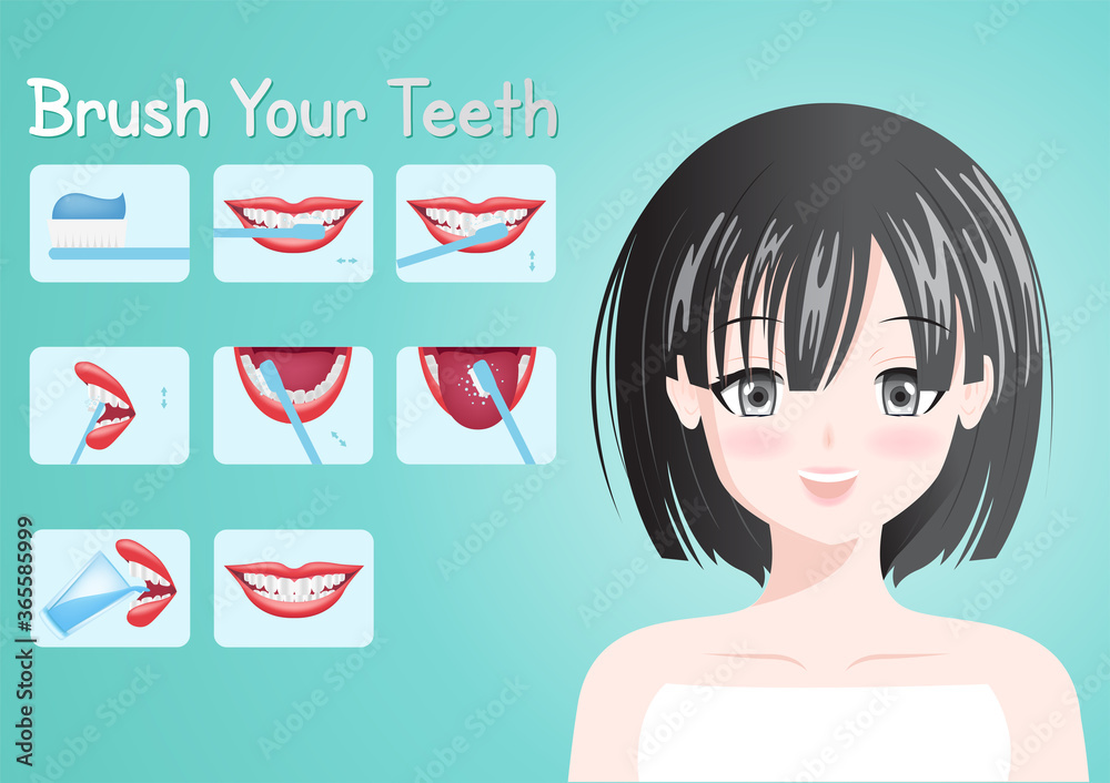 How to brush your teeth vector / mouth concept . Toothbrush and ...