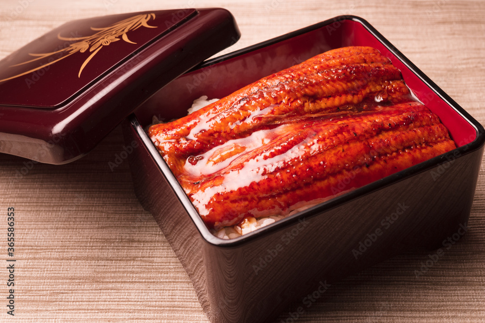 grilled fluffy shinny sweet japanese unagi eel fish kabayaki over ...