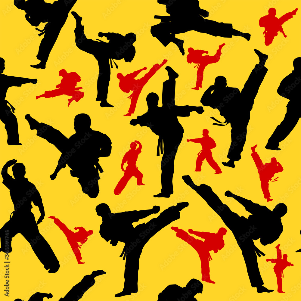 Seamless Texture Pattern MMA logo fist presswall. Vector, EPS. Stock ...