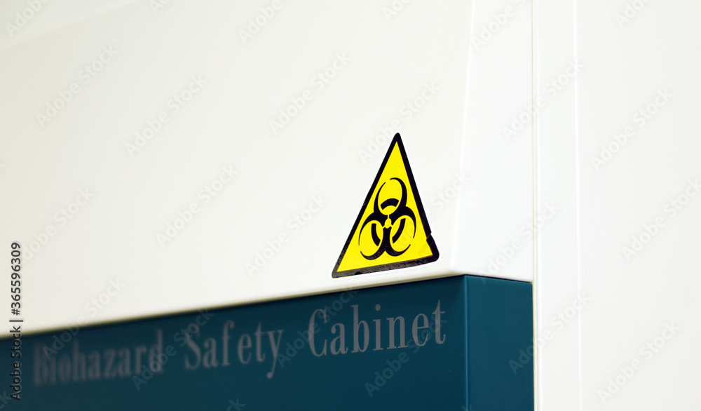 The Caution sign "Biological Hazard” for warning inflected biohazard ...