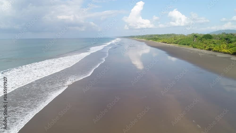 Costa Rica Aerial of Playa Matapalo Beach. Tourist destination and ...