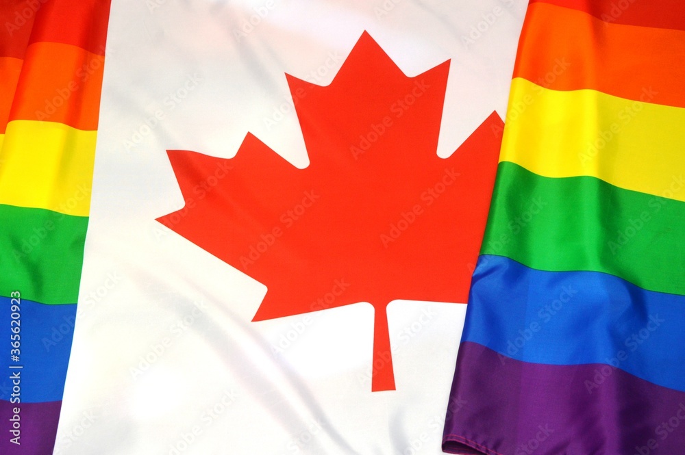 LGBT Canada flag. Rainbow flag. Symbol of pride and tolerance Stock ...