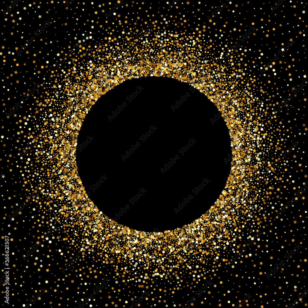 Gold Dust Falling Black Background. Vector Sequin Stock Vector | Adobe ...