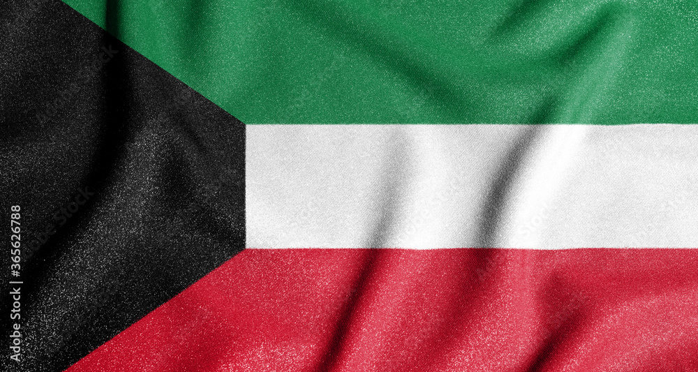 National flag of the Kuwait. The main symbol of an independent country ...