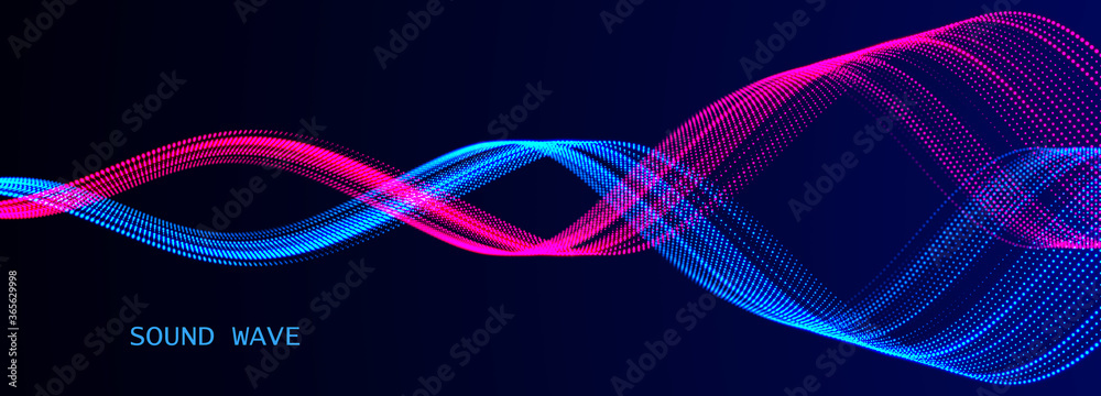 Abstract wave of particles. Sound wave element. Equalizer for music ...