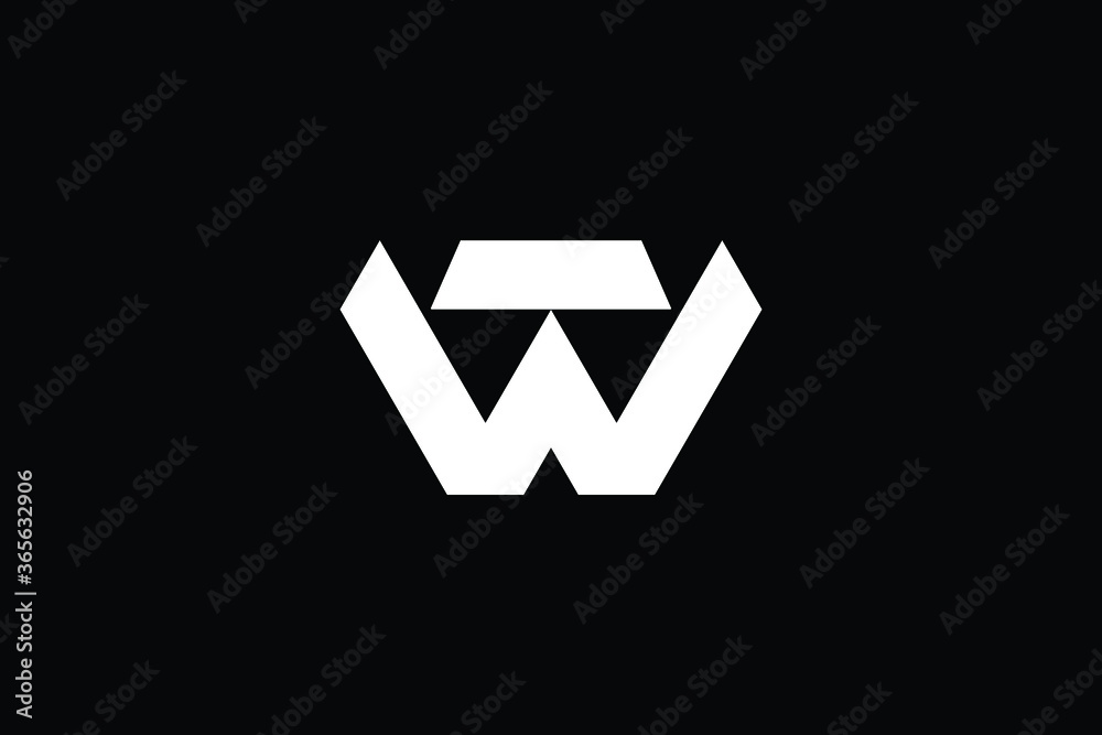 Minimal Innovative Initial WT logo and TW logo. Letter WT TW creative ...