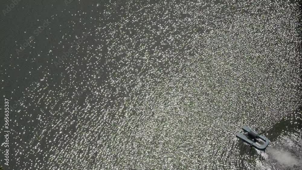 Top view the mechanical air compressor and water suction aeration pump ...