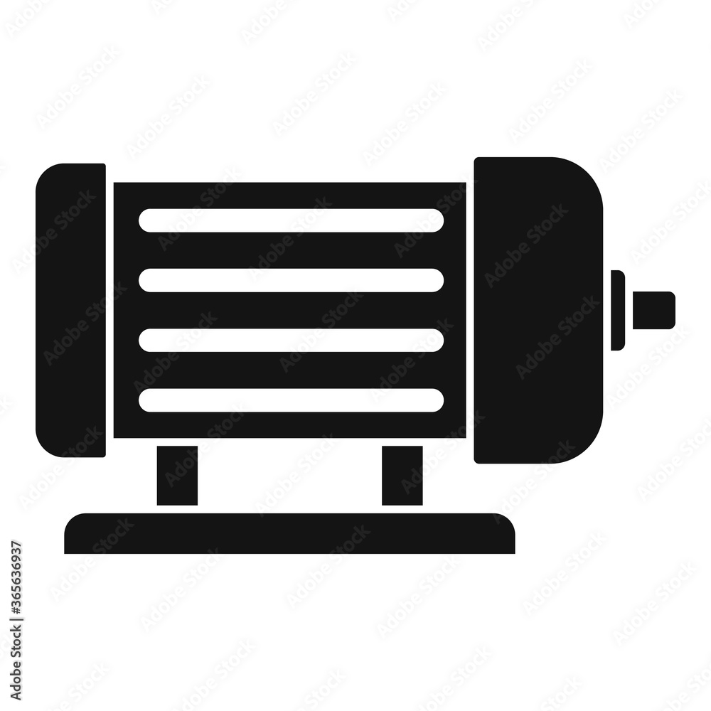 Industrial electric motor icon. Simple illustration of industrial ...