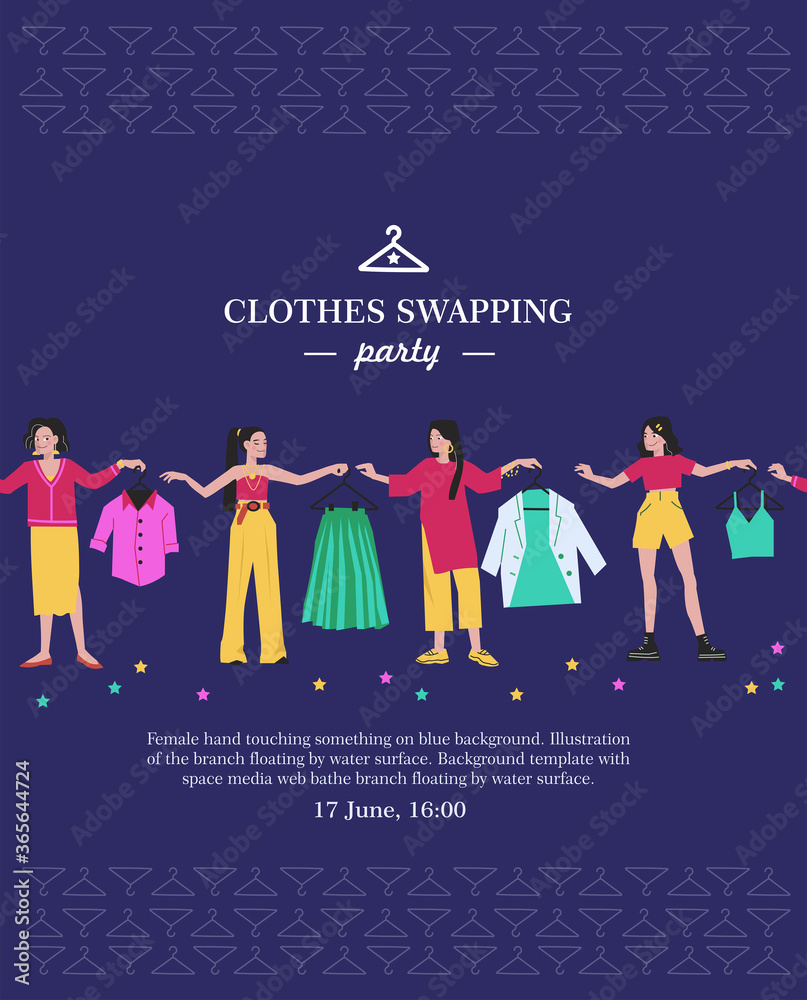 Invitation card or template for swap party, event of exchange old ...