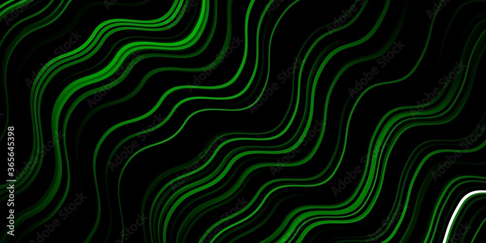 Dark Green vector layout with circular arc. Illustration in halftone ...