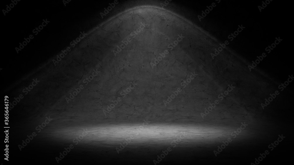 Empty space of dark studio that has material is concrete with gradation ...