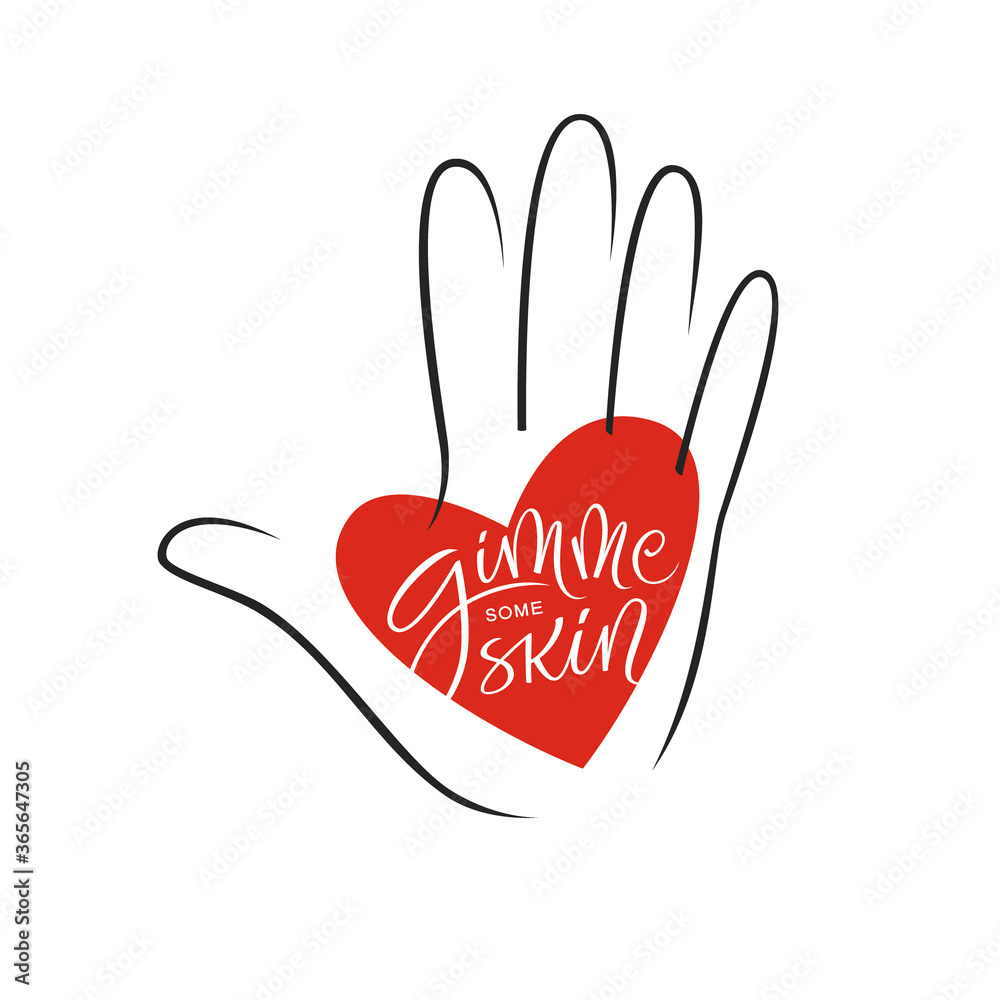 Gimme some skin vector lettering. Modern calligraphy. Black and white ...