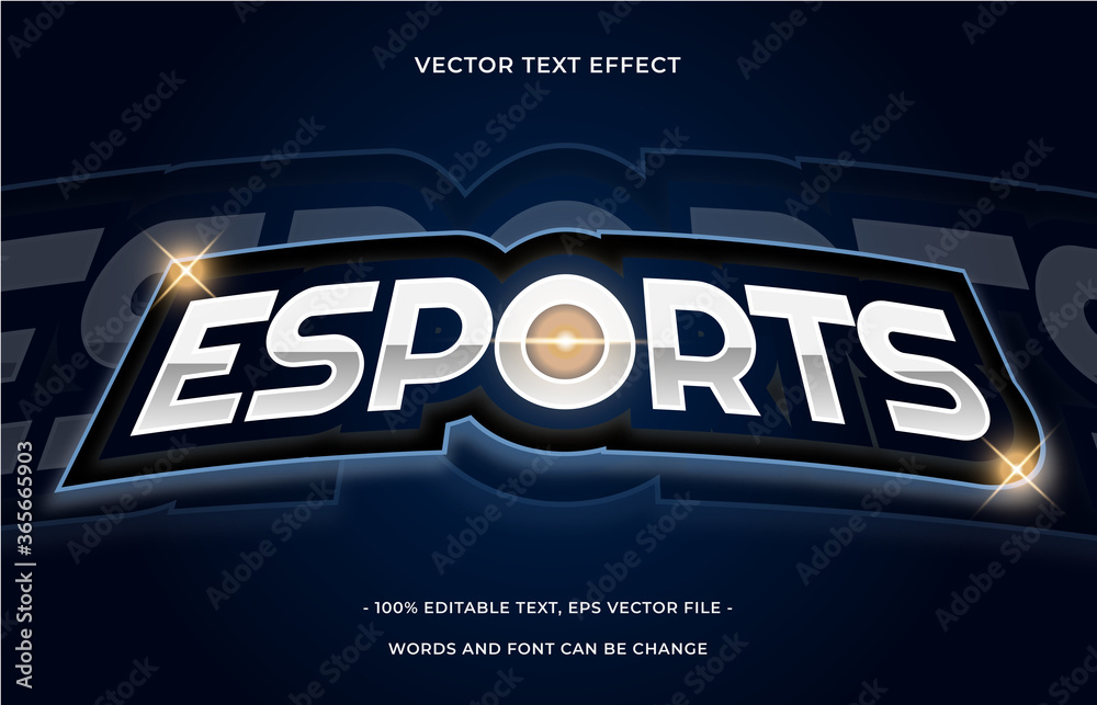 Esports editable text effect Stock Vector | Adobe Stock