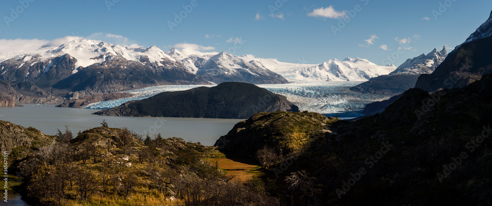 glaciar Grey, valle del lago Grey, trekking W, Parque nacional Torres ...
