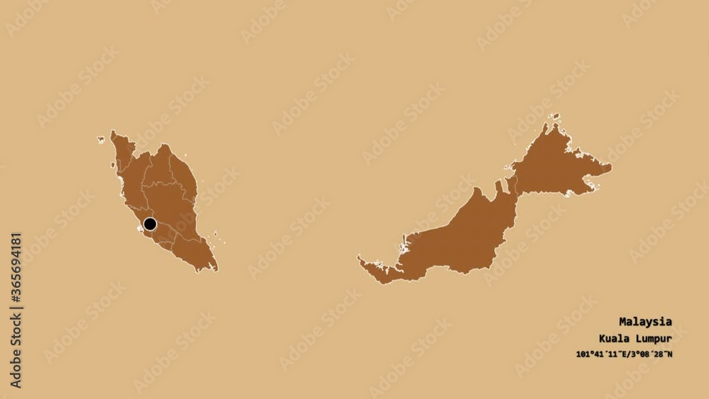 Labuan, federal territory of Malaysia, with its capital, localized ...