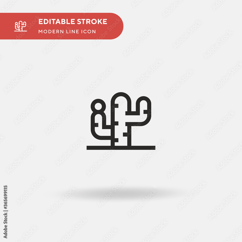 Cactus Simple vector icon. Illustration symbol design template for web ...