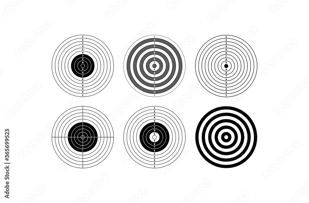 Blank template for sport target shooting competition. Clean target with ...