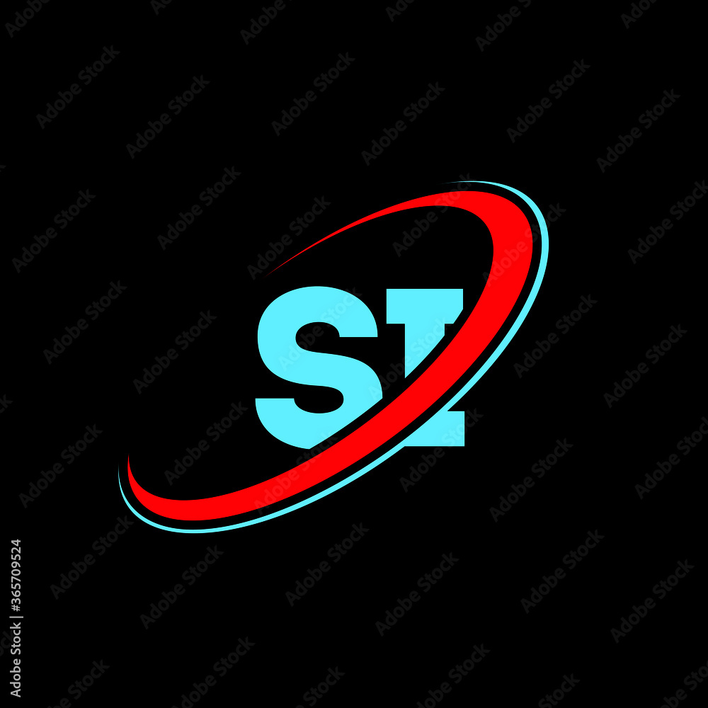 SI S I letter logo design. Initial letter SI linked circle uppercase ...