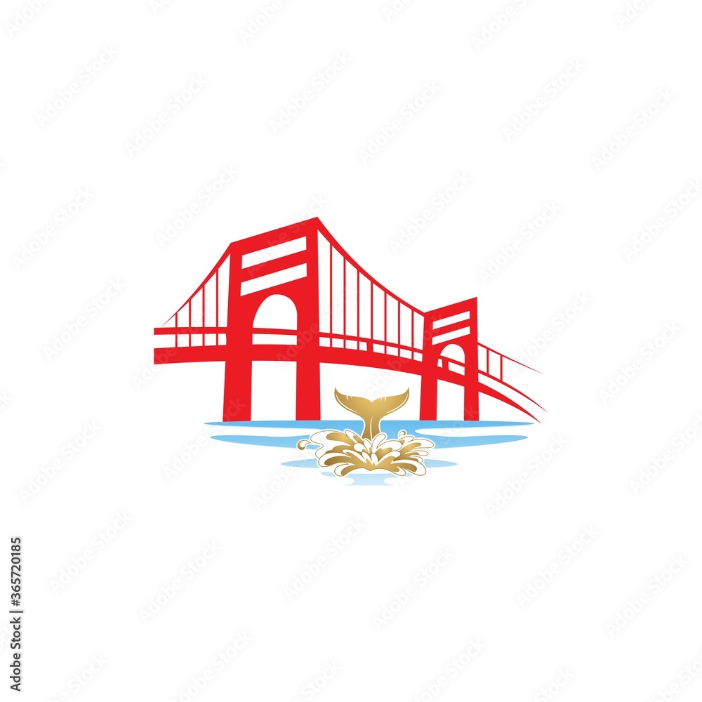 Golden Gate bridge icon. Golden Gate bridge vector symbol. Linear style ...