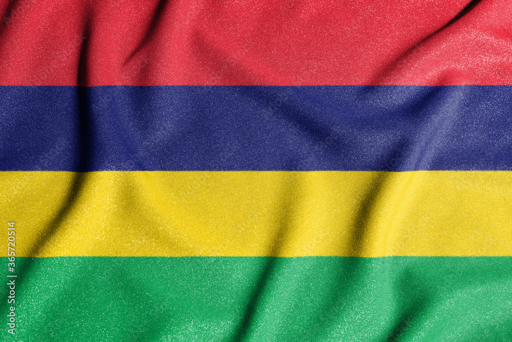 National flag of the Mauritius. The main symbol of an independent ...