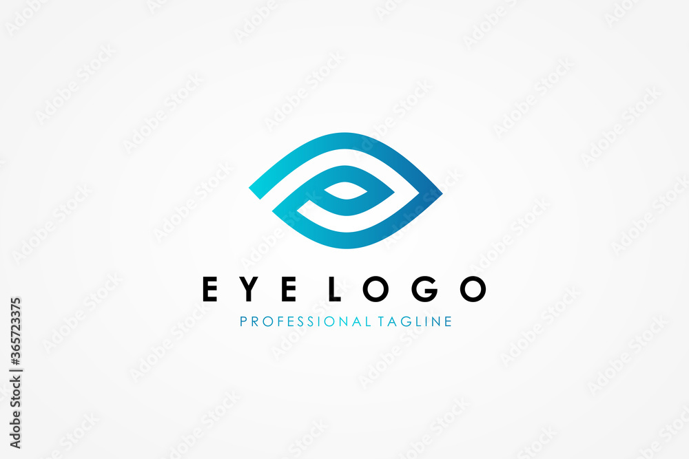 Abstract Vision Eye Logo. Blue Linear Geometric Infinity Style isolated ...