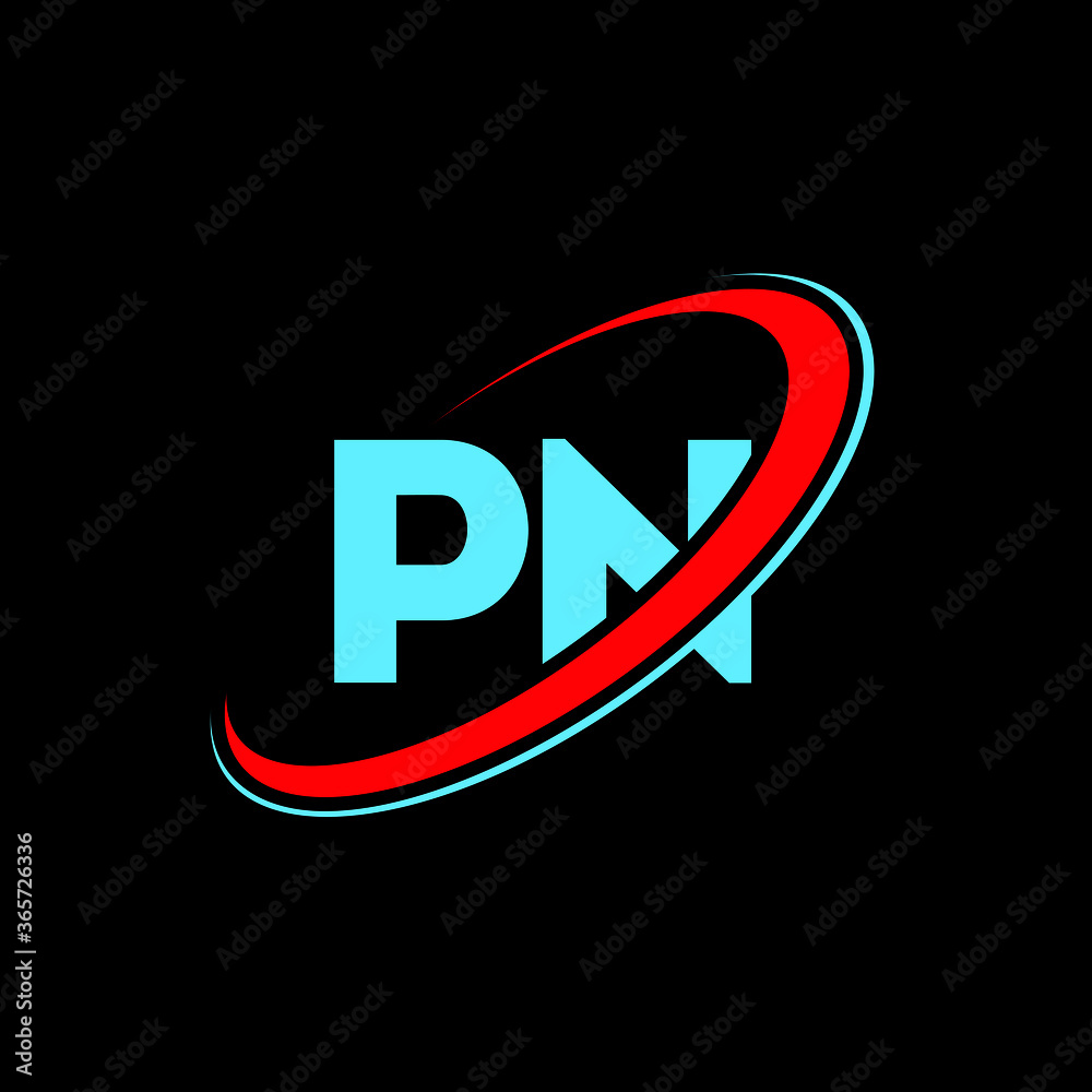 PN P N letter logo design. Initial letter PN linked circle uppercase ...
