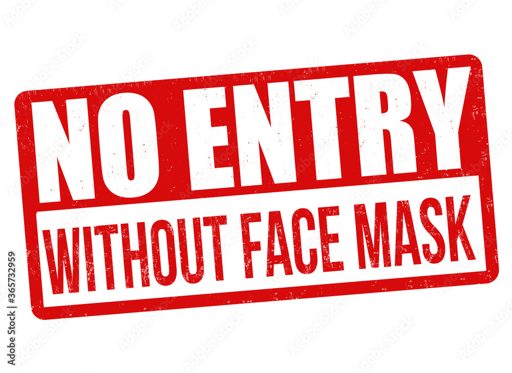 No entry without face mask sign or stamp Stock Vector | Adobe Stock
