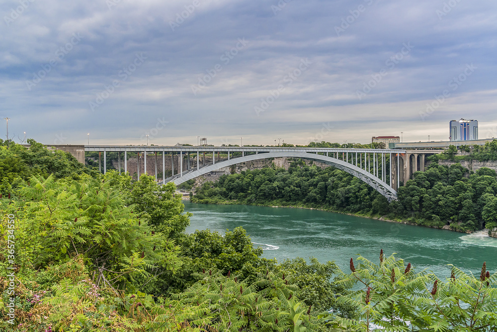 "Rainbow Bridge" at Niagara Falls - international steel arch bridge ...