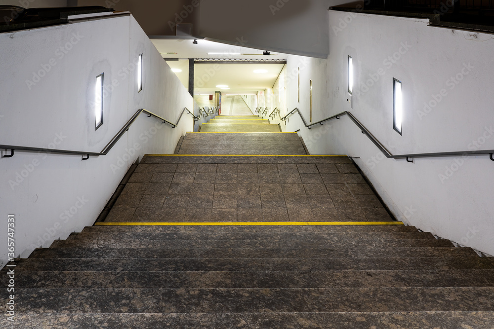 Stairway for Exit and Entrance to Subway Station, Modern Architecture ...