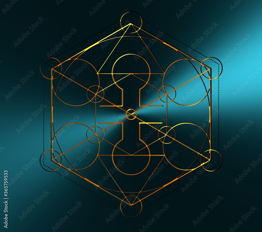 Mystical geometry symbol. Linear alchemy, occult, philosophical sign ...