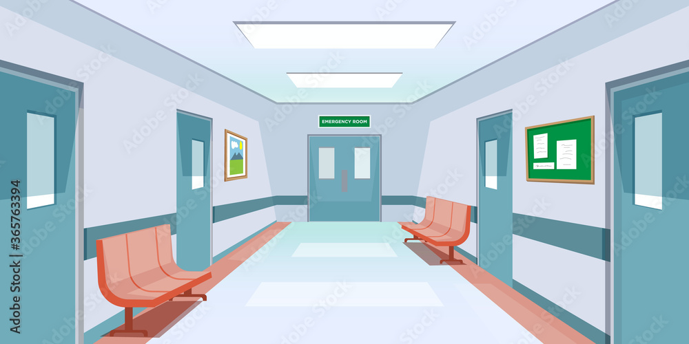 Full Size Hospital Background Cartoon Hospital Building And Ambulance