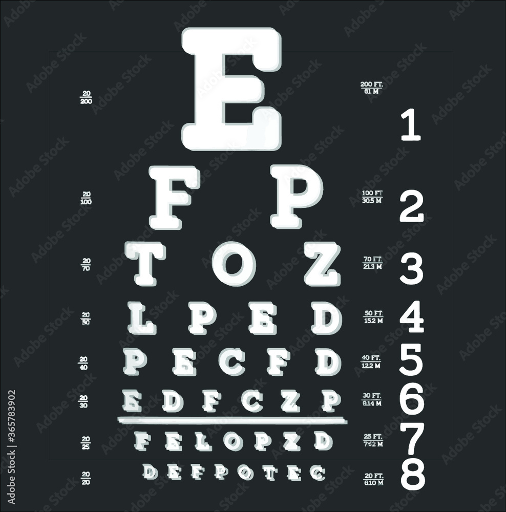 Funny Prank Blurry Eye Chart Exam T Shirt new design vector illustrator ...