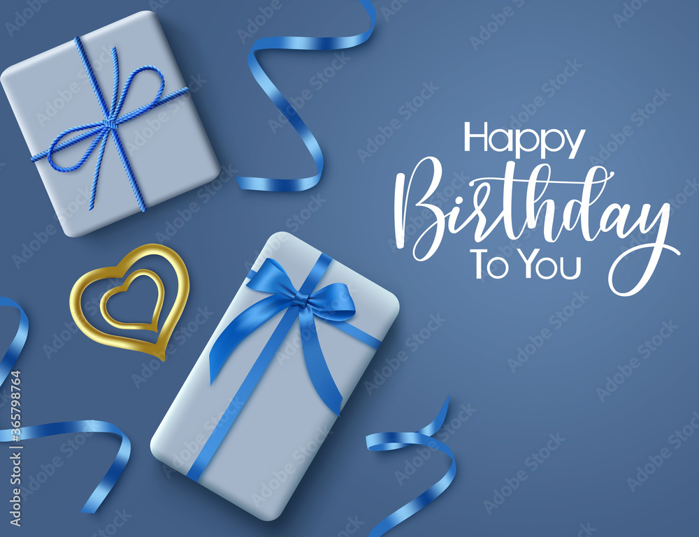 Birthday vector background template. Happy birthday text in empty space ...