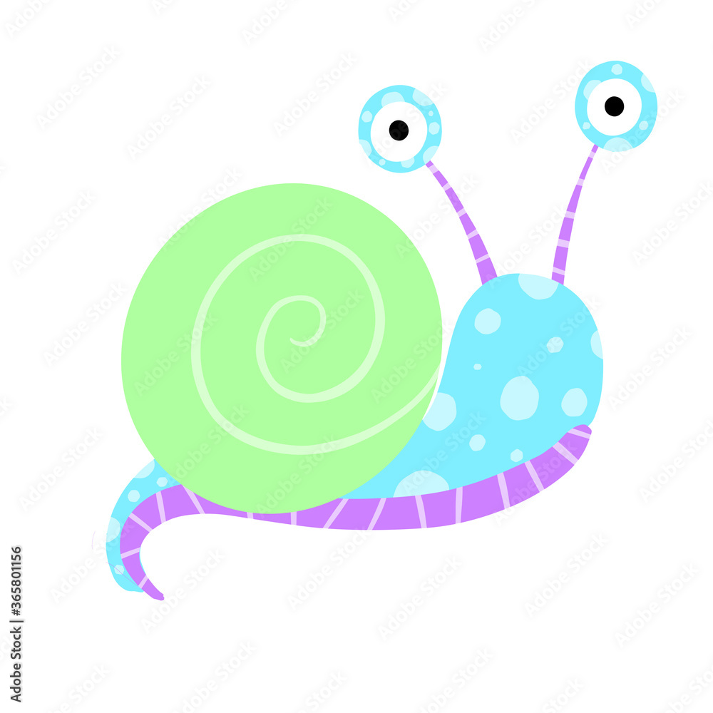 Cartoon Slug Snail Funny Character Illustration Logo Stock Illustration ...