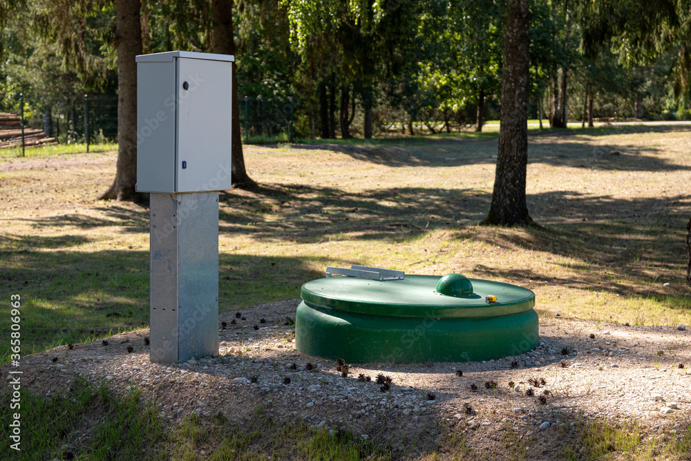 Septic tank. Septic system. Septic tank for waste water. foto de Stock ...