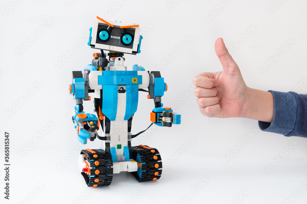 November, 2017. Minsk, Belarus. STEM education. Lego Boost Robot Vernie ...