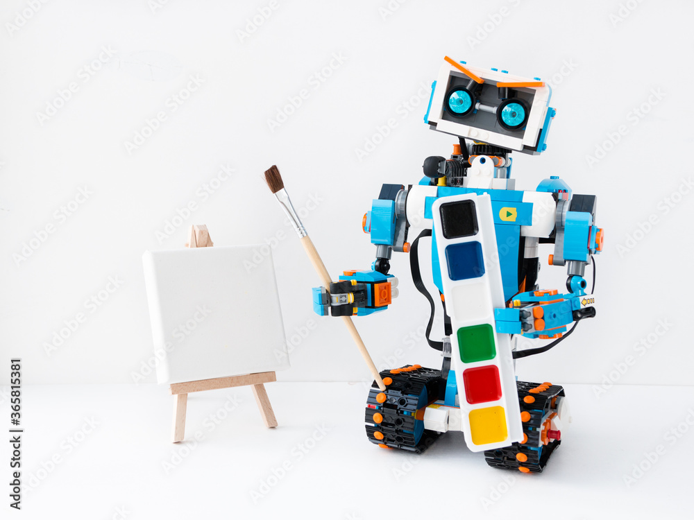 Foto Stock November, 2017. Minsk, Belarus. STEM education. Lego Boost ...